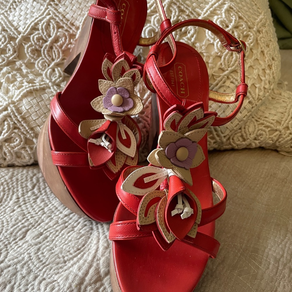 Coach Orange Floral Platform Shoe - Gem